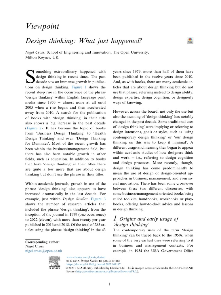 Nigel Cross | PDF | Design Thinking | Thought