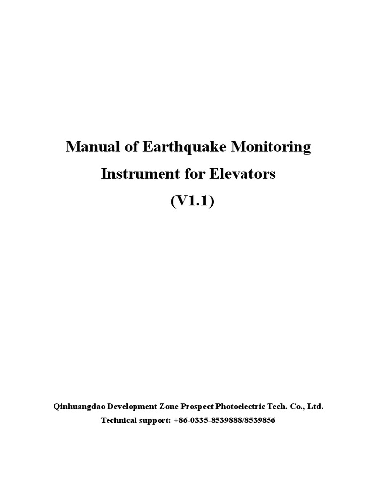 Earthquake Sensor V1.1 | PDF | Elevator | Earthquakes