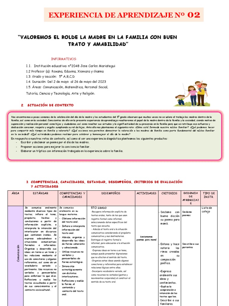 5to EXPERIENCIA DE APRENDIZAJE #2 | PDF | Números | Geometría