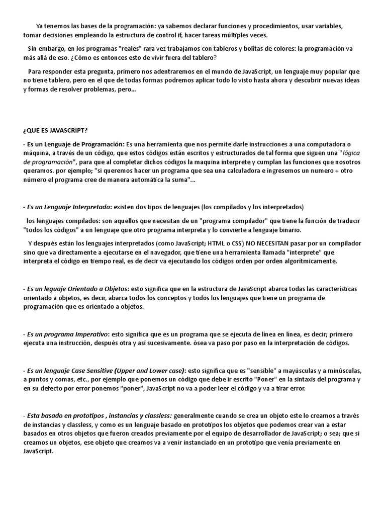 Introduccion A La Programacion - Programacion Imperativa Js | PDF | Lenguaje de programación ...