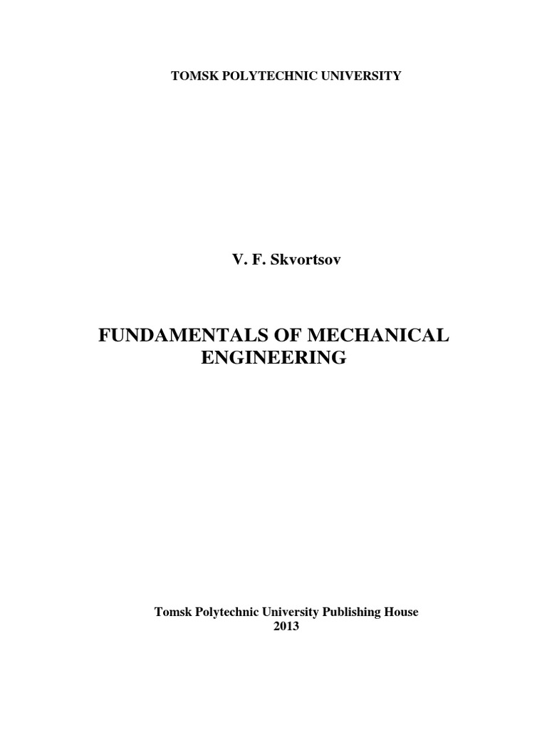 5 Fundamentals of Mechanical Engineering Skvortsov FME S | PDF | Machining | Engineering Tolerance