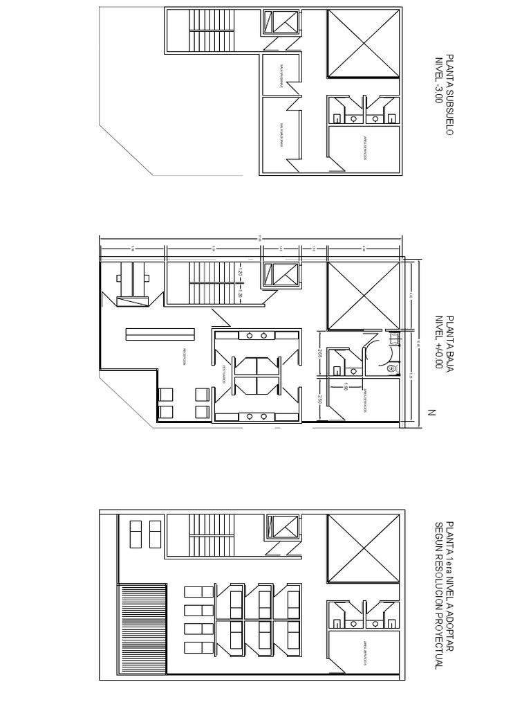Planos de Edificio con Subsuelo y Servicios | PDF
