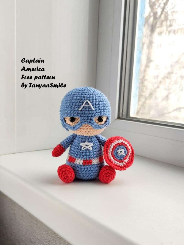 Crochet Captain America PDF Amigurum Pattern | PDF | Crochet | Woven ...