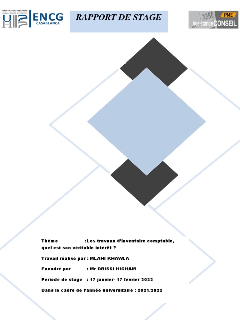 Rapport de Stage S8 Khawla | PDF | Dépréciation | Comptabilité