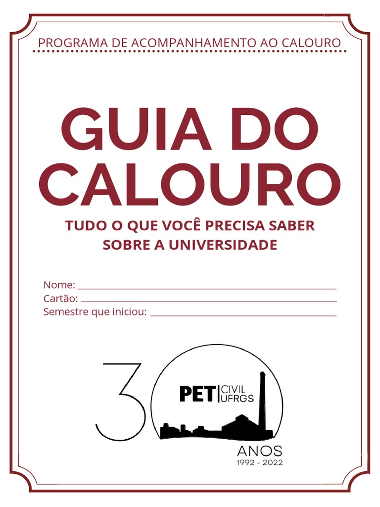 Copia de Guia Do Calouro 20221 | PDF | Engenharia | Engenharia Civil