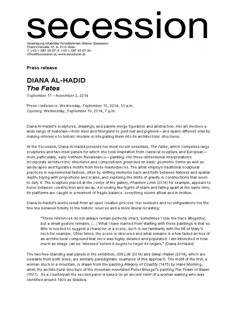 Final Press Release - Diana Al-Hadid | PDF | Sculpture