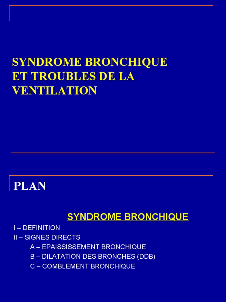 6.Sd Bronchique | PDF | Poumon | Médecine