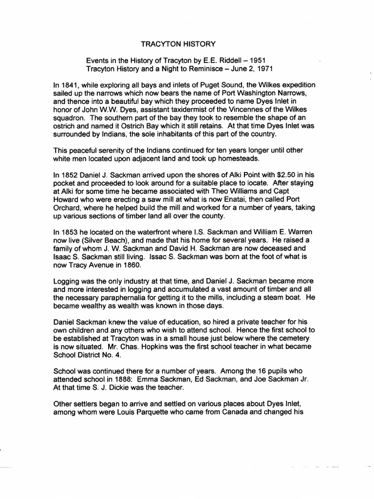 Tracyton History | PDF