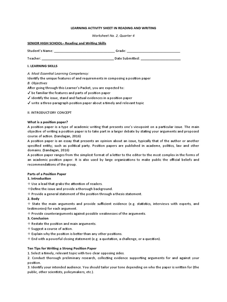 Learning Activity Sheet 2 in Reading and Writing | PDF | Social Media ...