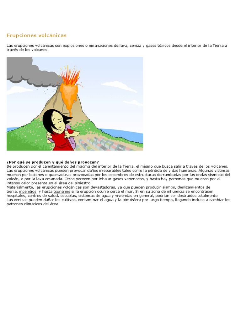 Erupciones Volcánicas | PDF | Tipos de erupciones volcánicas | Volcán