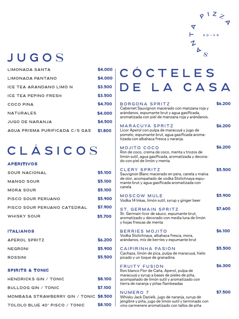 Menú de Bebidas y Cócteles Variados | PDF | Bebidas alcohólicas ...