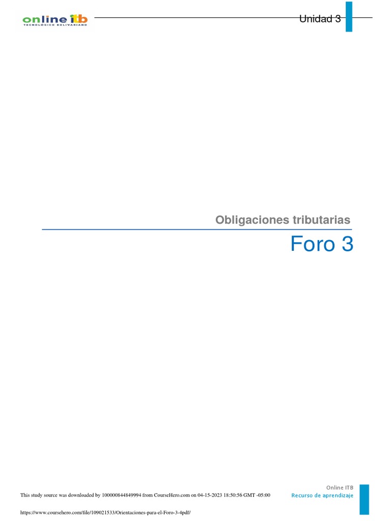Orientaciones para El Foro 3 4 PDF | PDF | Impuesto al valor agregado | Impuestos
