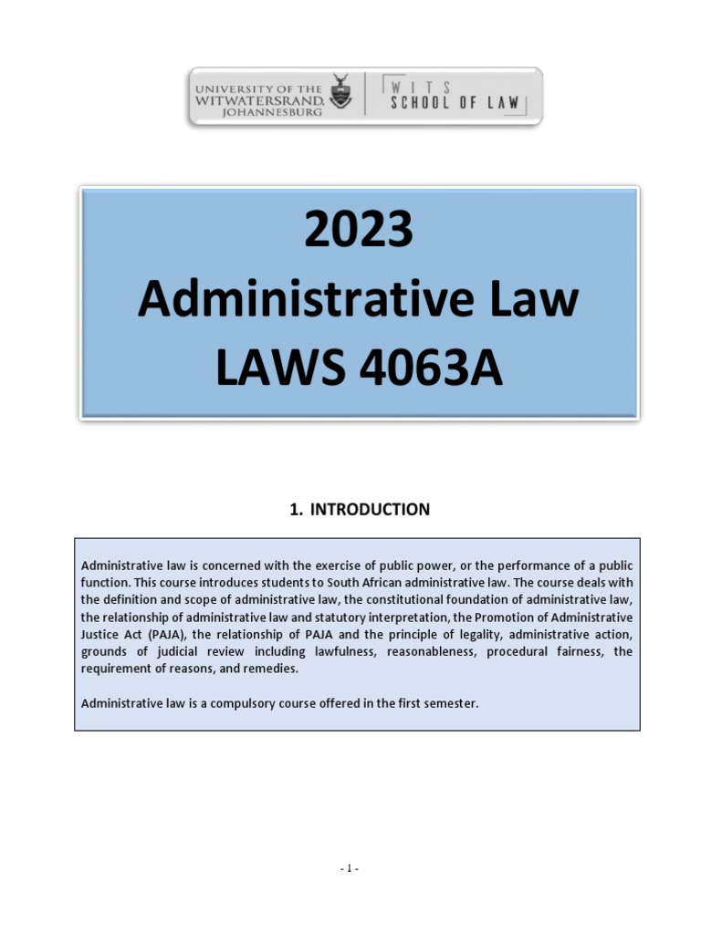 Admin Law Course Outline 2023-Final | PDF | Administrative Law | Plagiarism