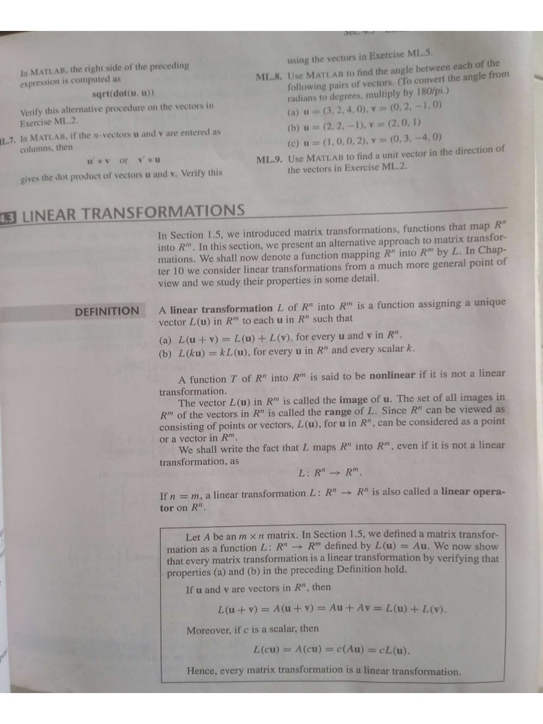 Sec4.3 - Linear Transformation | PDF