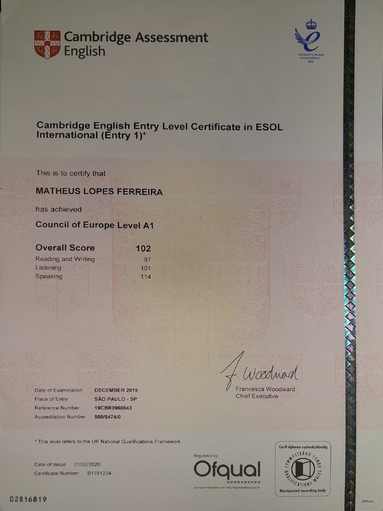 CERTIFICADO CAMBRIDGE | PDF