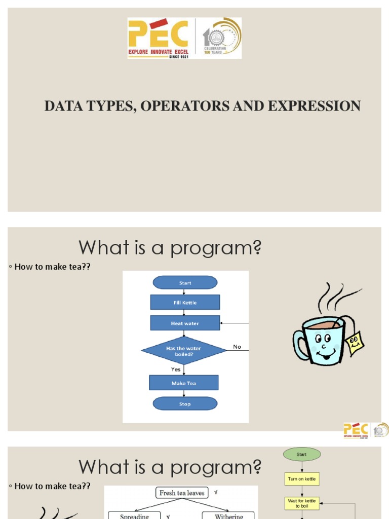 Unit 2 DATA TYPES OPERATORS AND EXPRESSION | PDF | Programming | Computer Program