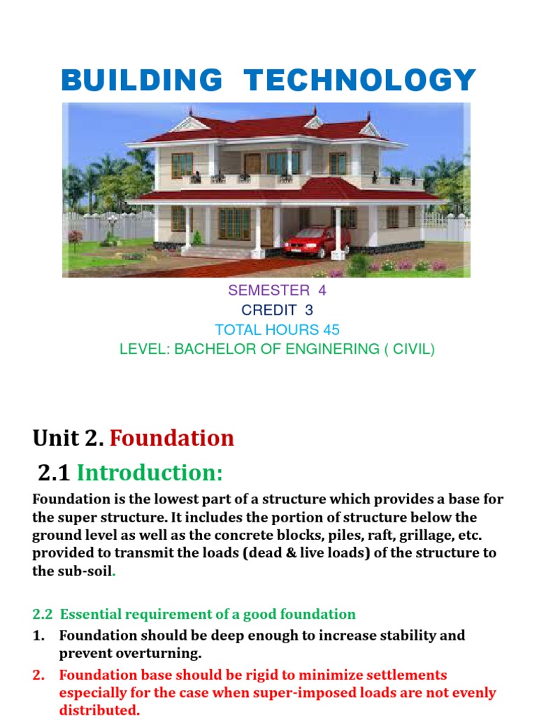 Unit 2 - FOUNDATION | PDF | Deep Foundation | Basement