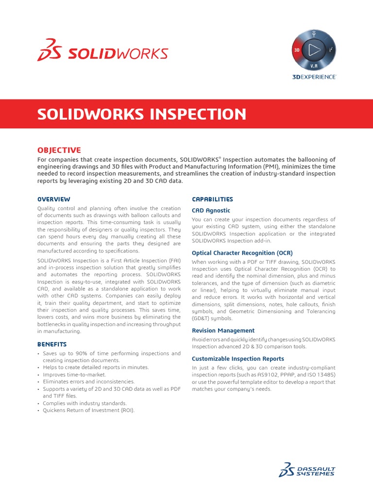 SOLIDWORKS 2019 DataSheet Inspection | PDF | Computer Aided Design | Computing