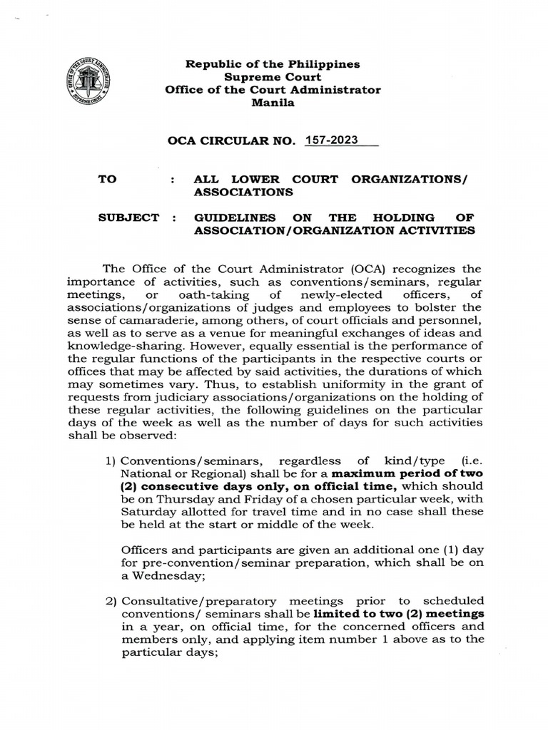 OCA Circular No. 157-2023 | PDF | Public Law | Government