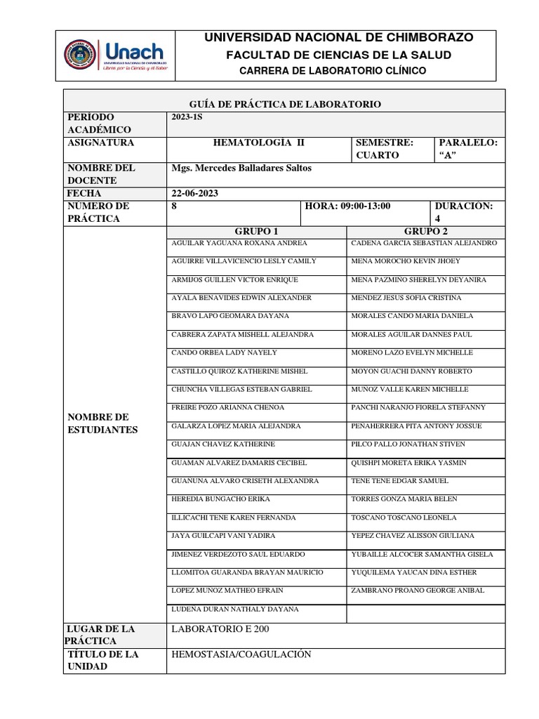 GUIA 8 TP, TTP (1) (1) | PDF | Coagulación | Biología Molecular