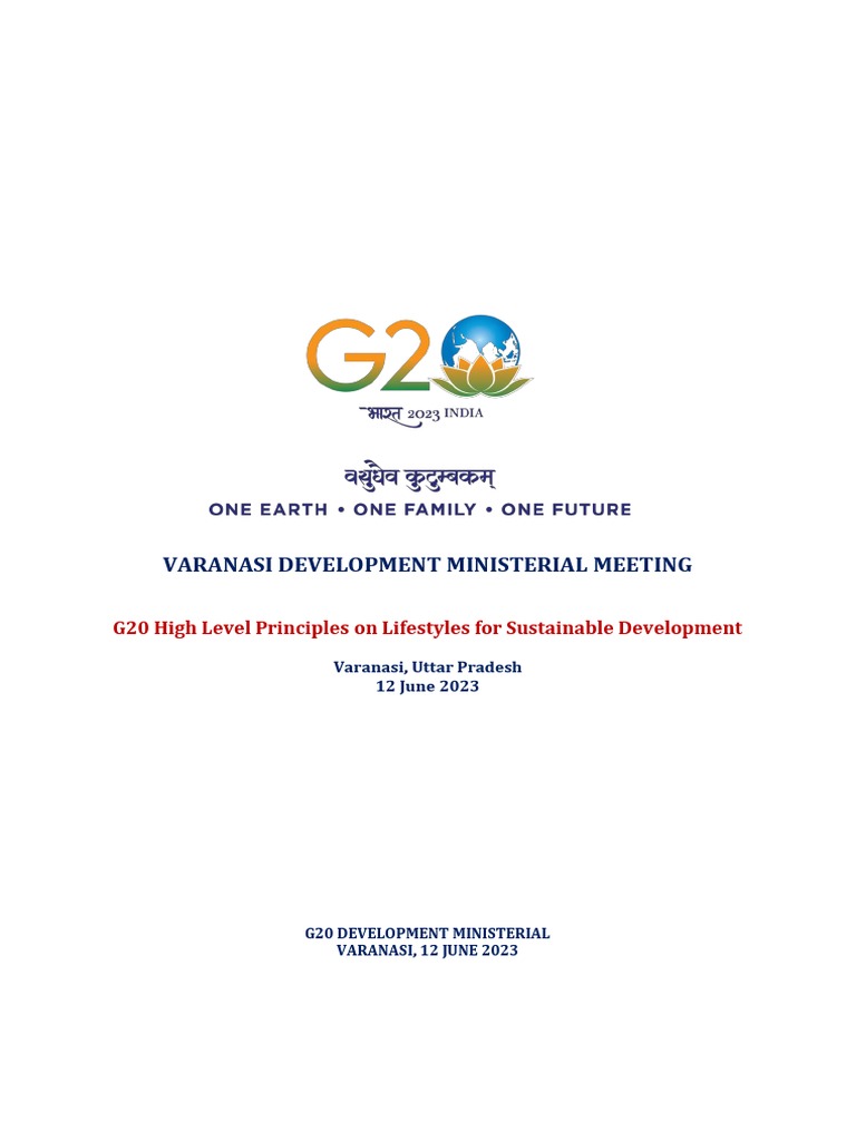 G20 High Level Principles On Lifestyles For Sustainable Development ...