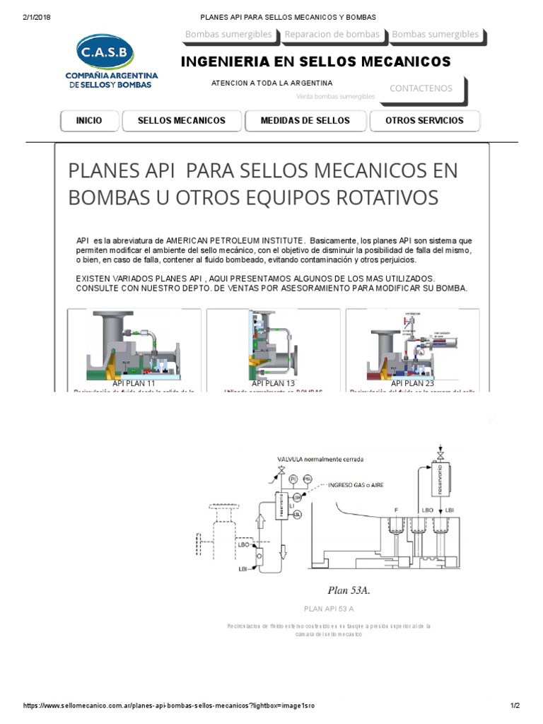 Planes Api para Sellos Mecanicos y Bombas | Descargar gratis PDF ...
