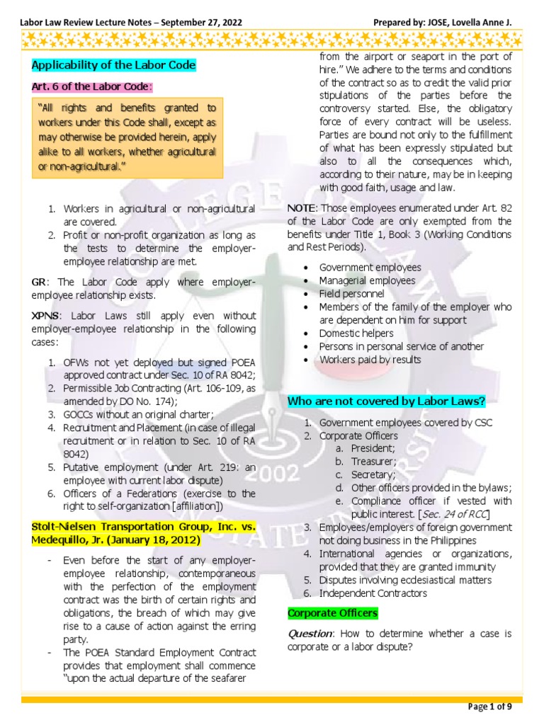 Lecture 2 Employee Employer Relationship Pdf Employment Labour Law
