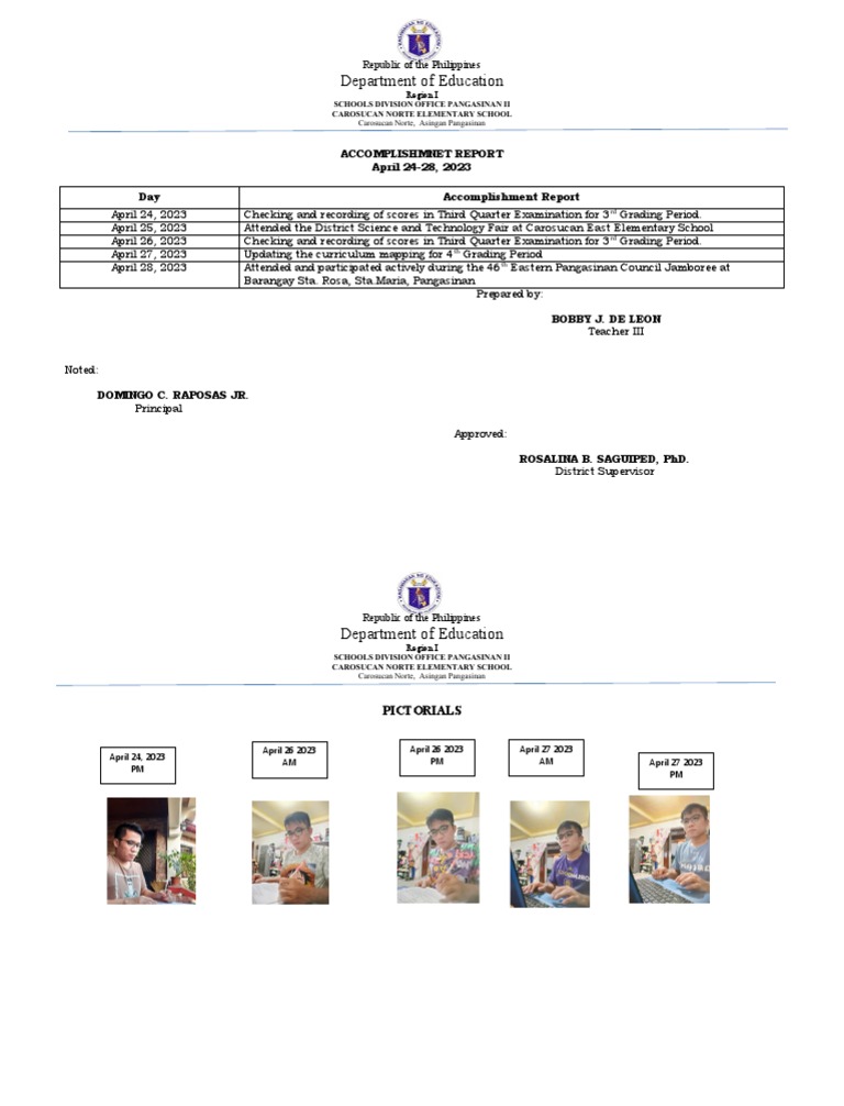 Template Accomplishment Report | PDF