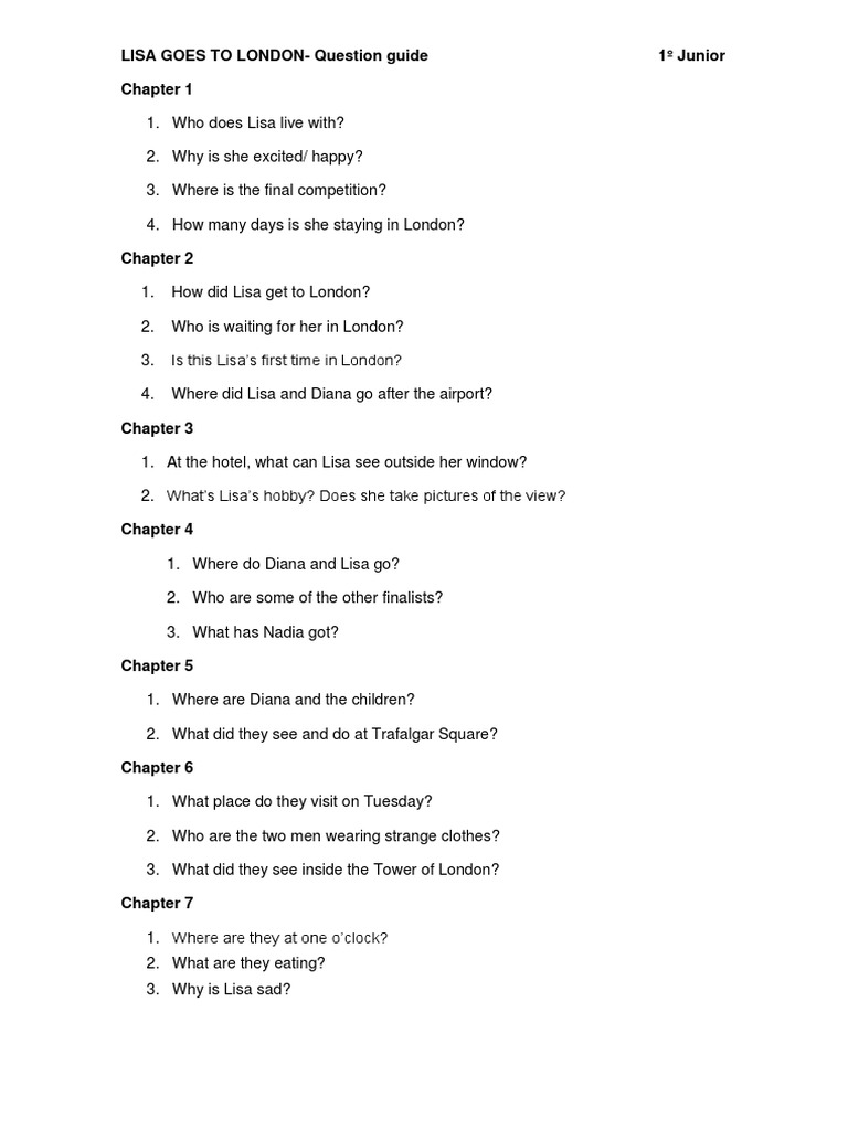LISA GOES TO LONDON Questions-1 | PDF