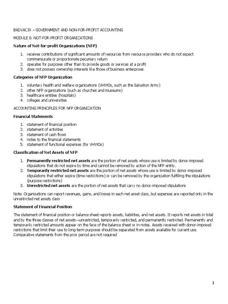 Not-for-Profit Accounting Essentials | PDF | Fair Value | Revenue