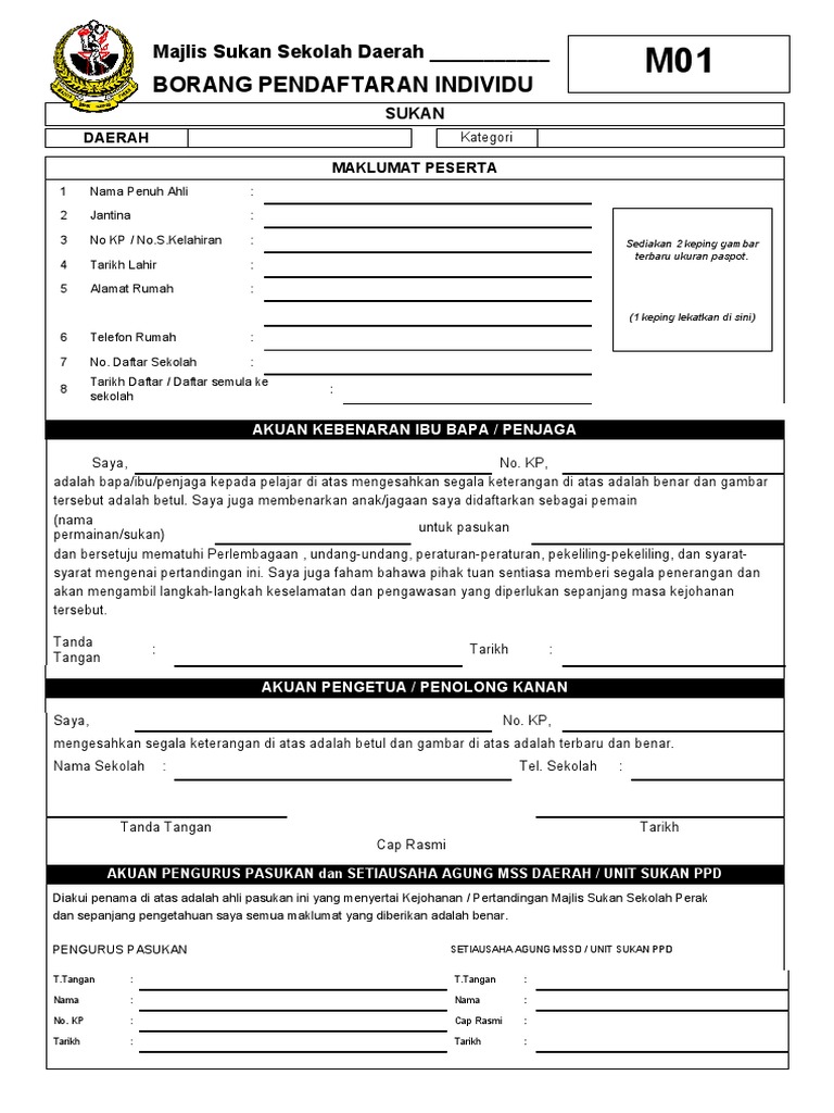 Borang M01 M02 R01 R02 | PDF