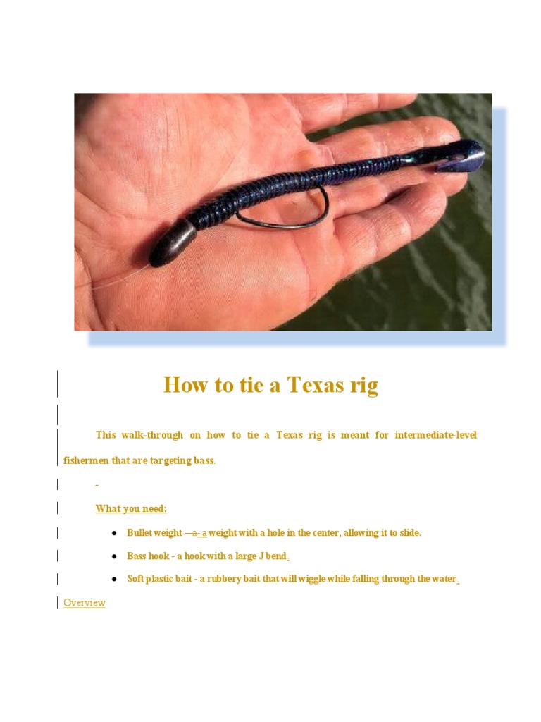 How To Tie A Texas Rig Final Without | PDF