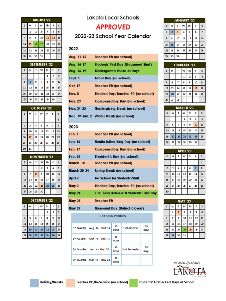 2022 2023AcademicCalendarEnglish | PDF | Academic Term | Schools