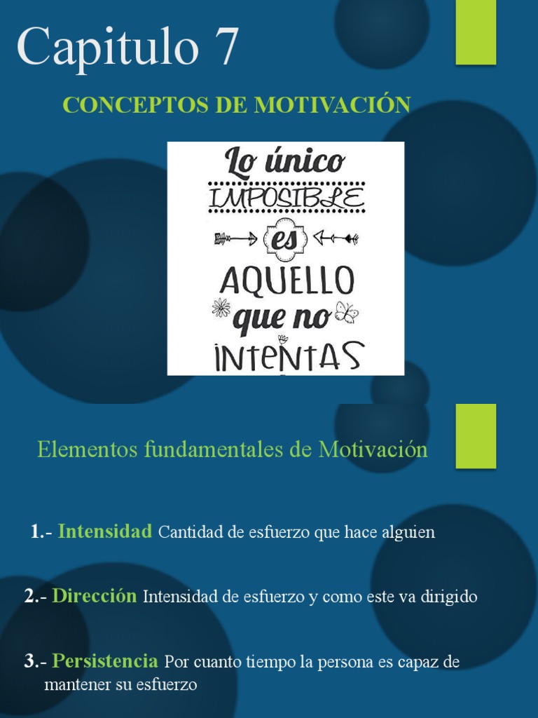 Capitulo 7 Motivación | PDF | Motivación | Motivacional