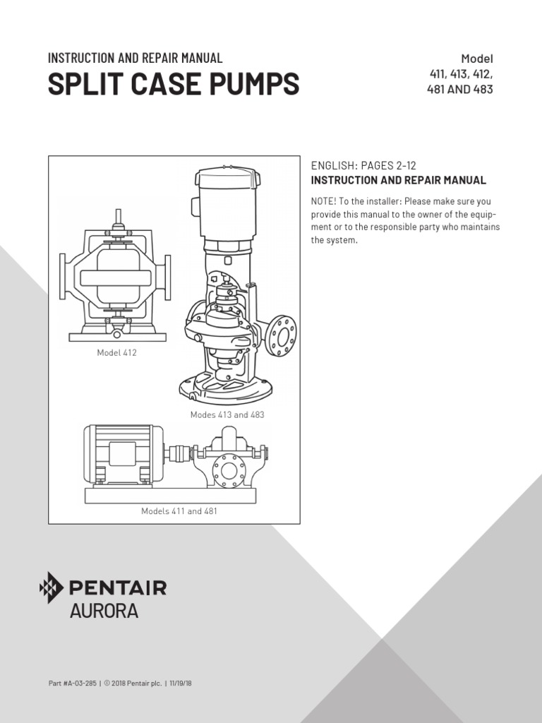 Instruction Repair Model 411 | PDF | Bearing (Mechanical) | Pump