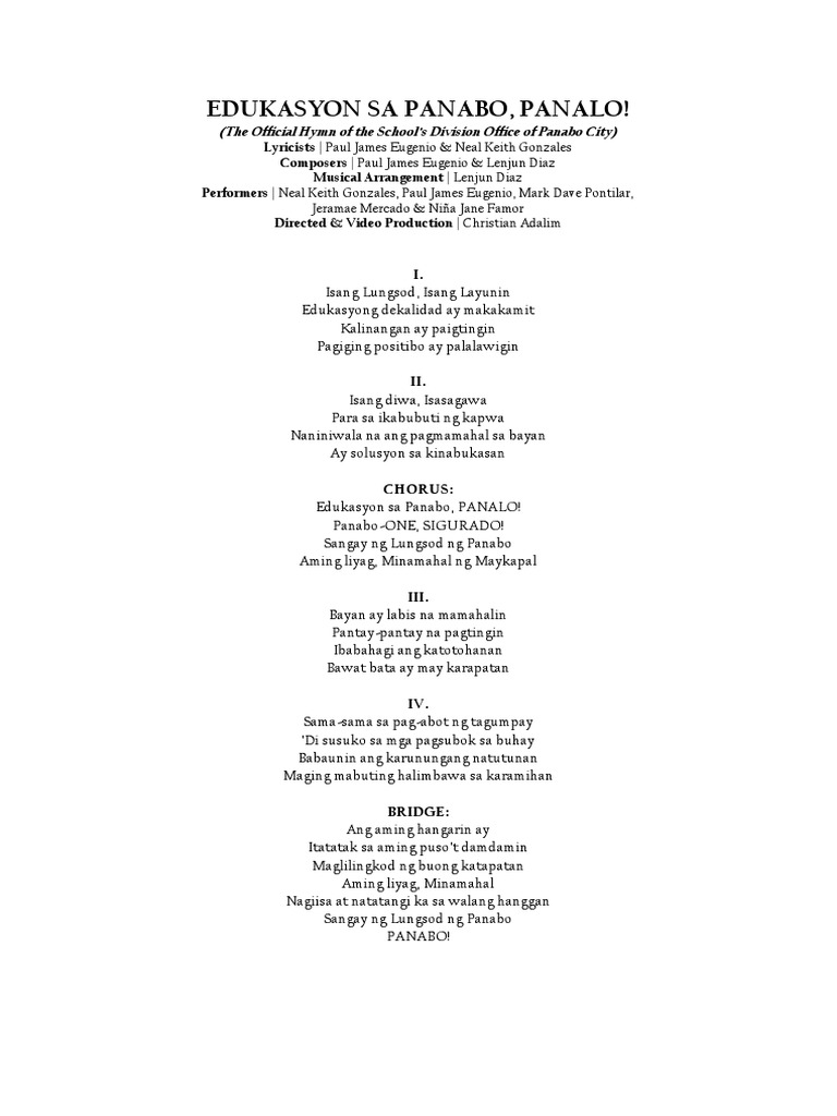 Edukasyon Sa Panabo Panalo | PDF
