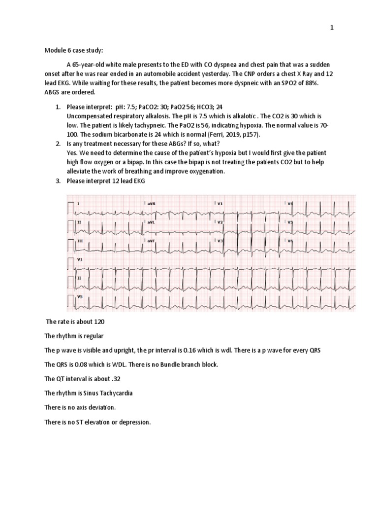 Module 6 Case Study 1 1 | PDF | Thorax | Respiratory System