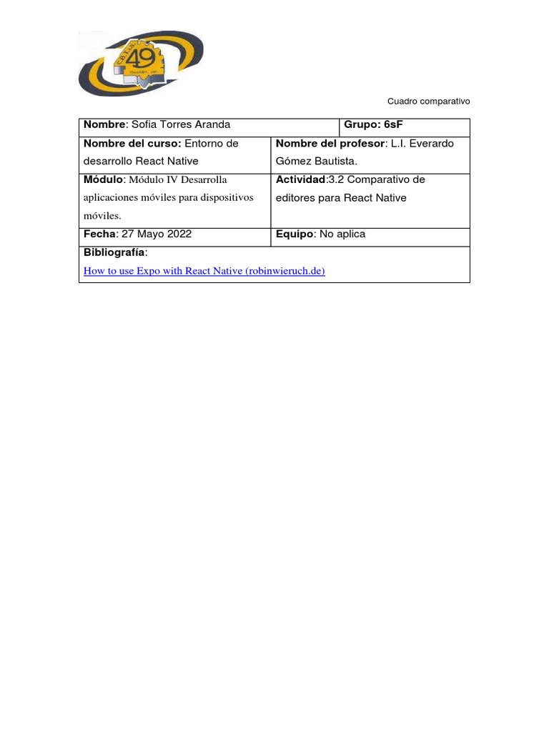 Actividad 3 2 Torres Sofia 6F | PDF | Software de la aplicacion ...