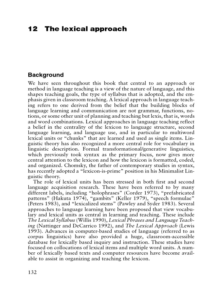 2.12 - The Lexical Approach | PDF | Lexicon | Language Acquisition