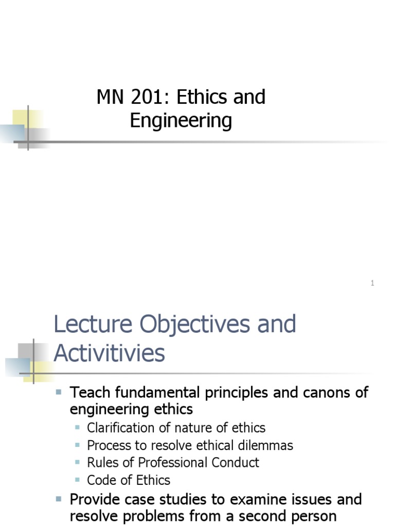 Lecture Slides - Chapter Ethics | PDF | Conflict Of Interest | Engineer Lecture Slides - Chapter Ethics | PDF | Conflict Of Interest | Engineer