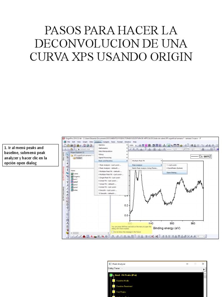 Deconvolución de Curvas XPS en Origin | PDF
