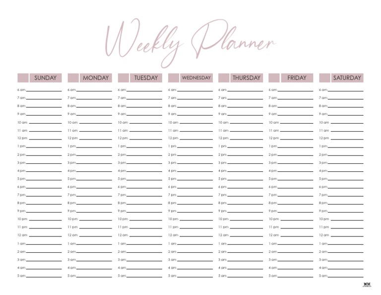 Printable Weekly Planners Calendars 25 | PDF