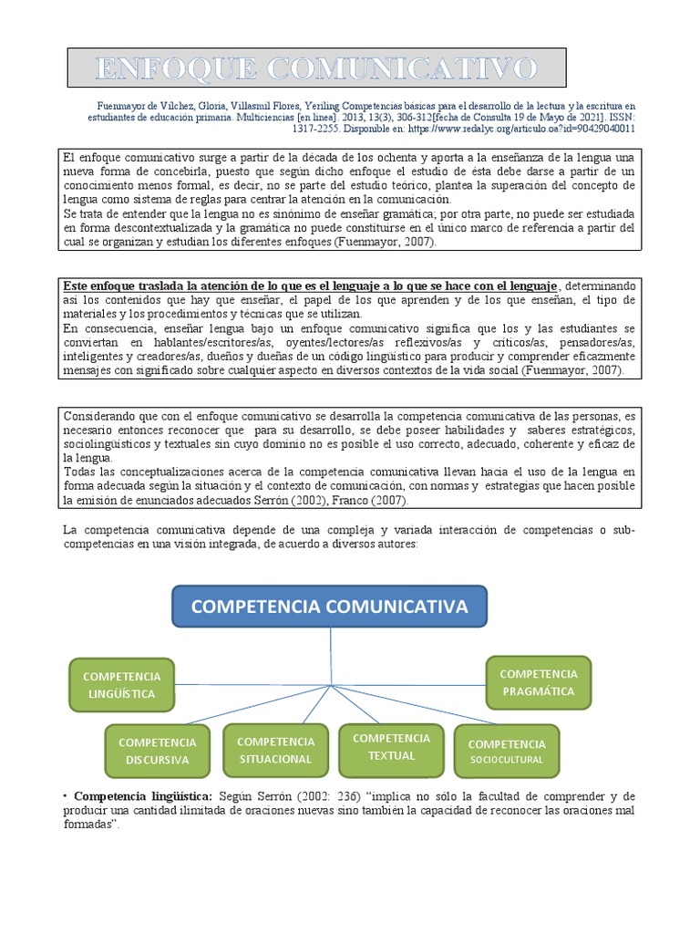 Enfoque Comunicativo | PDF | Lingüística | Comunicación