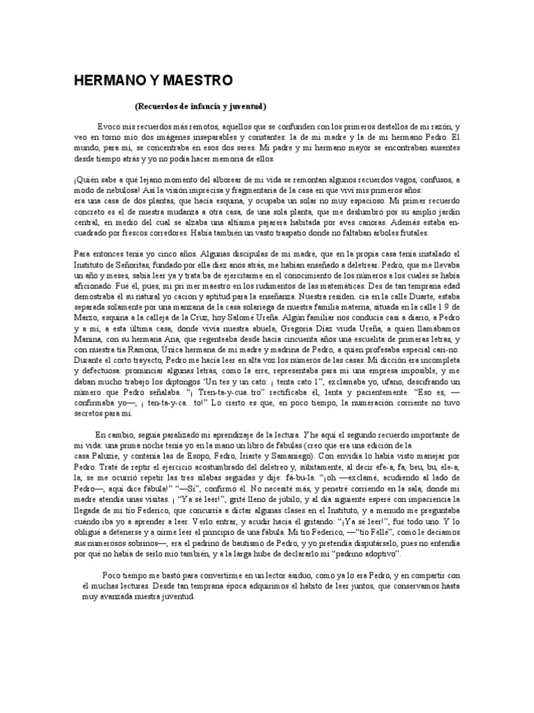 Hermano y Maestro Máximo Henríquez Ureña | PDF | República Dominicana ...