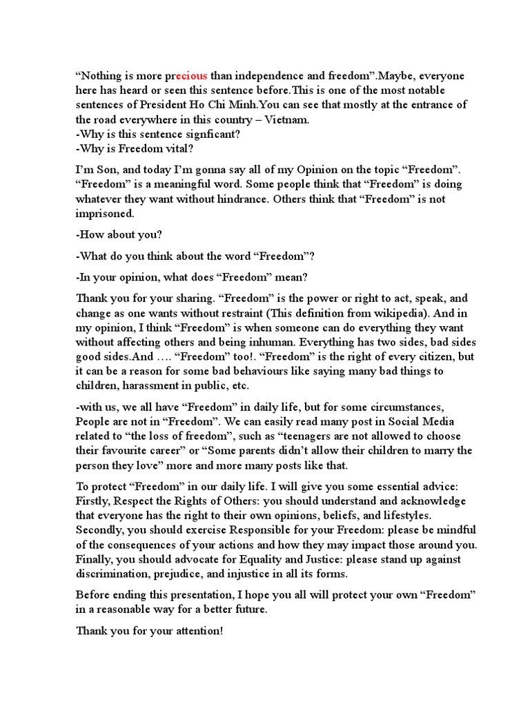 Topic Freedom | PDF