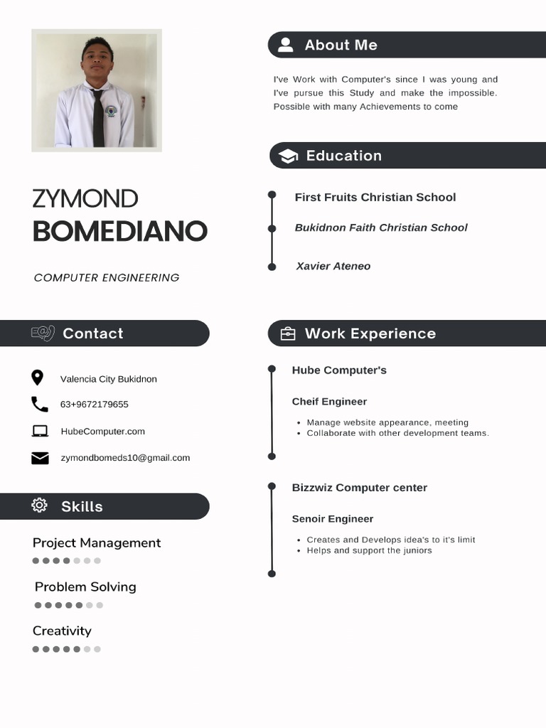 Black & White Minimalistic Professional Resume | PDF