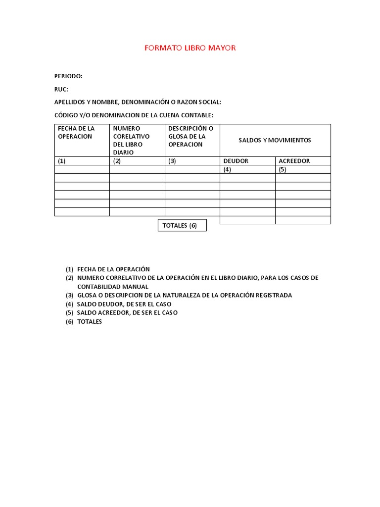 Tarea 5 Formato Libro Mayor | PDF
