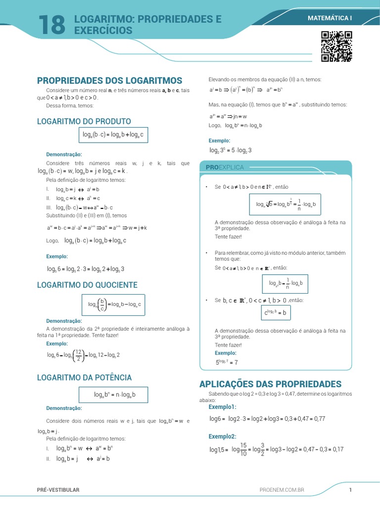 32 Logaritmo Propriedades e Exercícios | PDF | Logaritmo | Terremotos