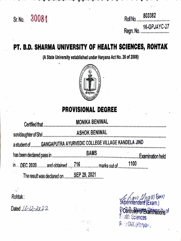 Provisional Degree and Transcripts | PDF