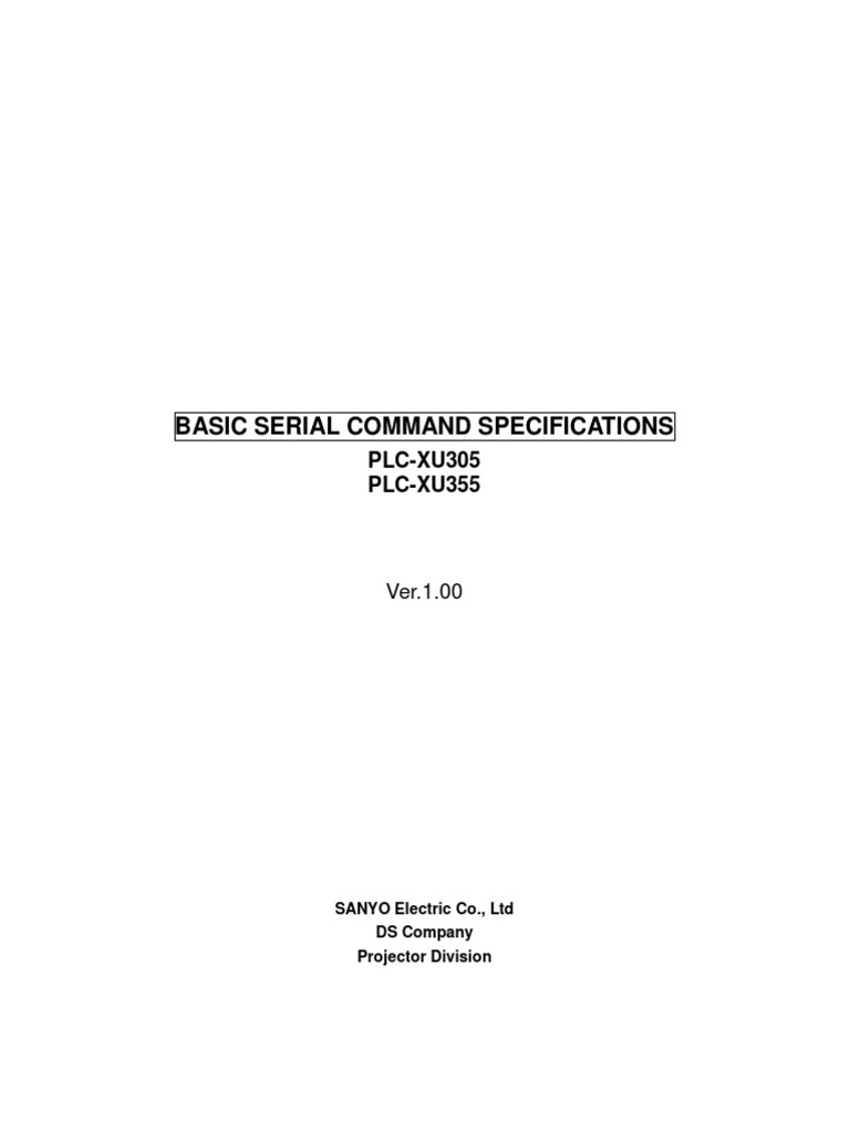 PLC-XU305 - 355 Basic Serial Command Specifications Ver.1.00-37188115 | PDF | Manufactured Goods ...